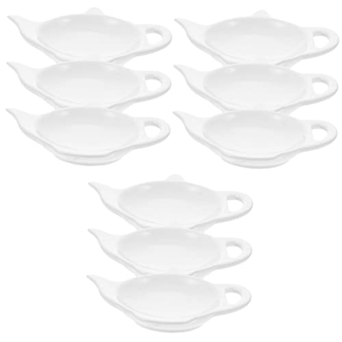 Holibanna 9 Pcs Tea Bag Saucer Pencils for Ceramic Coasters Snail Tea Bag Holder Tea Bag Squeezer Ceramic Tea Bag Plate Tea Packet Holder Tea Rack Kitchen Mini White Ceramics Seasoning