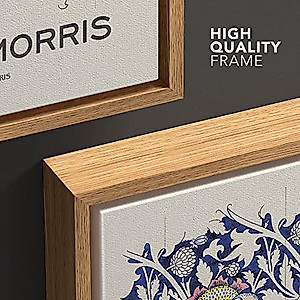 wall26 Framed Canvas Print Wall Art Blue Floral Tapestry by William Morris Nature Wilderness Illustrations Fine Art Farmhouse/Country Decorative for Living Room, Bedroom, Office - 16"x24" Natural