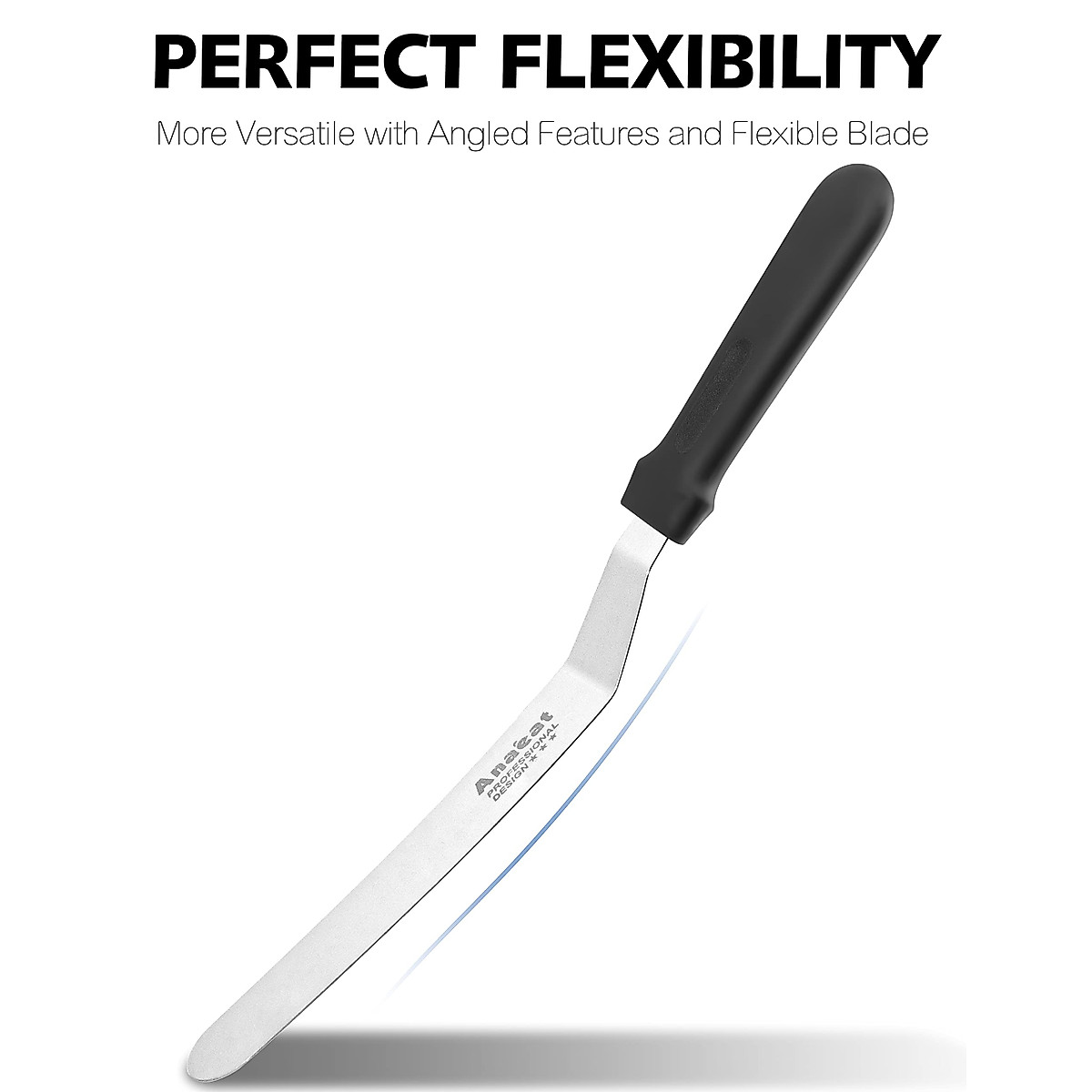 Anaeat Icing Spatula, Professional Cake Angled Offset Spatula with 6" Stainless Steel Blade - Thickened Frosting Knife with Durable Plastic Handle for Cake Decorating, Pastry & Baking