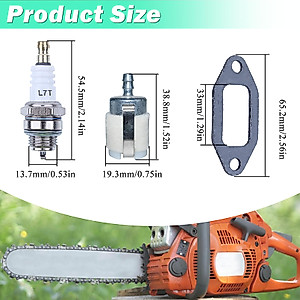 Chainsaw Cylinder Crankcase Muffle Gasket Oil Seal Crankshaft Ball Bearing 15pcs Kit for Husqvarna 362 365 371 372 372XP Replacement Parts with Washer, Clutch Piston Bearing Fuel Filter etc.