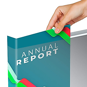 8.5" X 11" Landscape View Binder, 3-Ring Binder 1" Capacity Round Ring, White Horizontal Formatted Binder with Clear Cover Pockets, Perfect for Documents, Projects and More