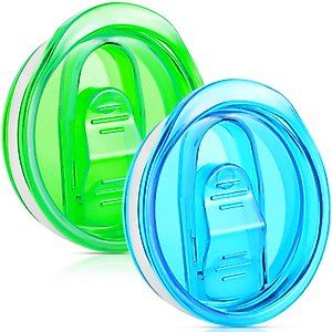 2 Pcs 20 oz Skinny Replacement Lids Tumbler Replacement Lids Plastic Splash Resistant Lids Covers Spill Proof Skinny Tumbler Lid Cup Covers for Mouth Tumbler Cooler Cup (Green, Light Blue)