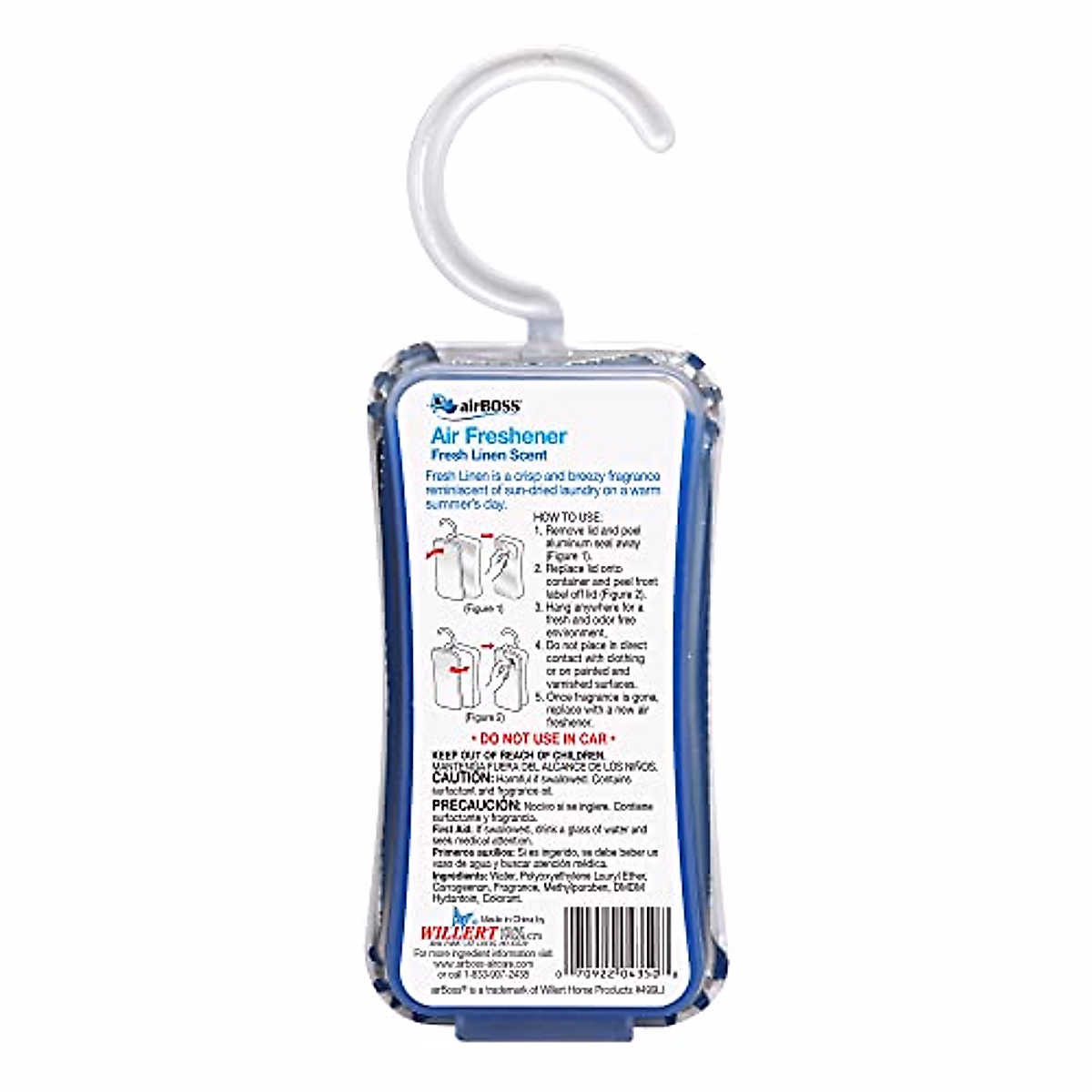 airBOSS Closet Air Freshener, Continuously Releases Fragrance, Fresh Linen, 4 Oz Hanger (Pack of 6)