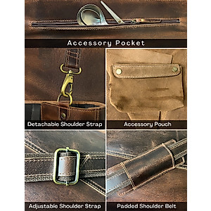 RUSTIC TOWN Leather Knife Roll Storage Bag With Tool Roll Up Pouch Travel-Friendly Chef Knife Case Roll