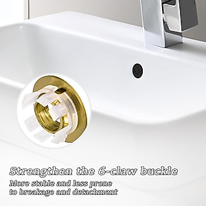 GVRGO Sink Overflow Ring, Brass Round Hole Bathroom Accessary, Kitchen Bathroom Sink Basin Trim Overflow Cover Rings Hole Insert - Black 6pcs