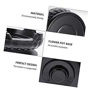 NOLITOY Wood Display Base Round Wood Pedestal Base Basin Frame Fish Tank East To Rotate Bamboo Wood Plastic Round Plant Stand Bonsai