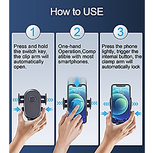 Mueczeo Windshield Phone Mount for Car, Rearview Holder Rotatable and Retractable Car Phone Holder for Car, 360° Rotating Car Phone Holder Mount Compatible with iPhone, Samsung & Other Smartphones