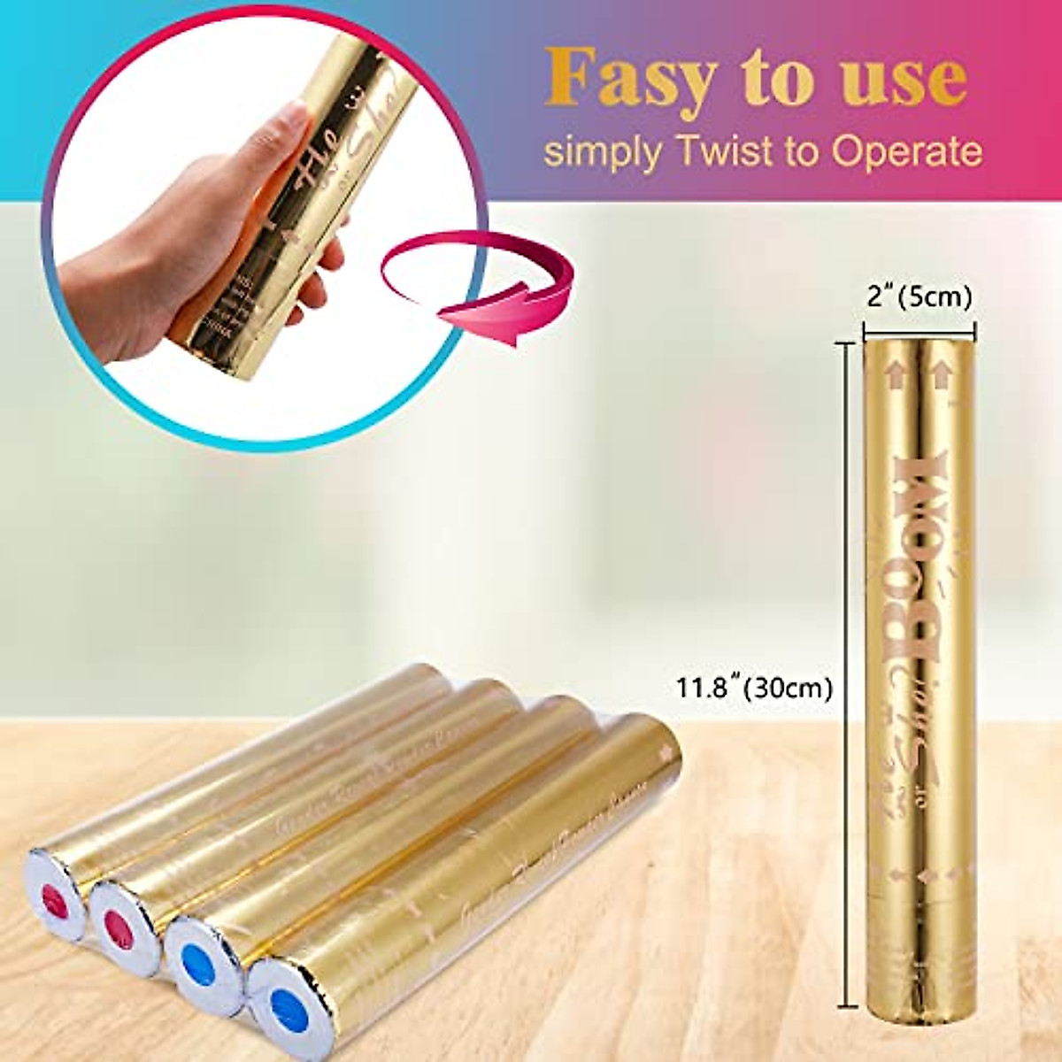 Gender reveal powder cannon,smoke bombs for gender reveal party 100% Biodegradable Tissue Safe Powder Smoke