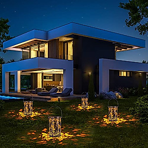 Outdoor Solar Lanterns, 2 Pack Retro Butterfly Hanging Lights Metal Outdoor Lantern Waterproof Decor Garden Lights for Patio, Pathway, Tree, Porch