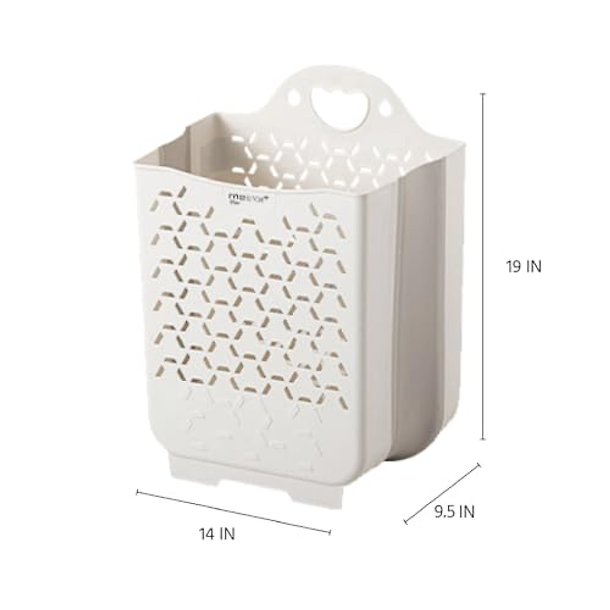 Foldable Plastic Laundry Baskets. Wall Hanging Storage Basket. Multi-function Storage Container Waterproof Durable for Bedroom and Bathroom (L, Beige)