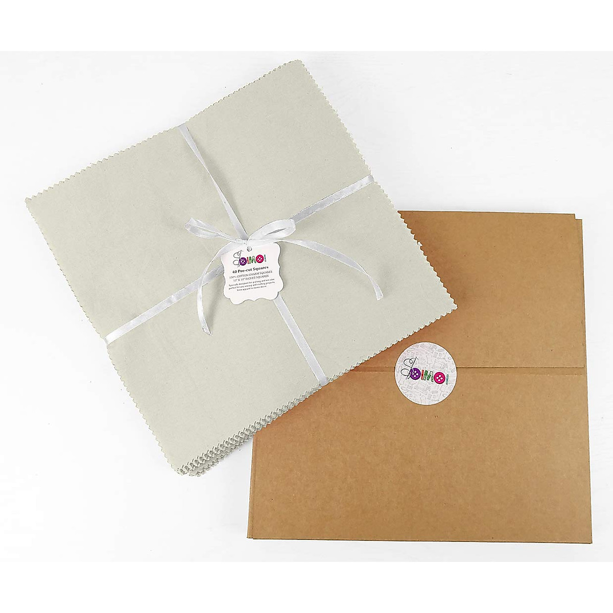 Soimoi Solid White Precut 10 inch Cotton Fabric Quilting Squares Charm Pack DIY Patchwork Sewing Craft