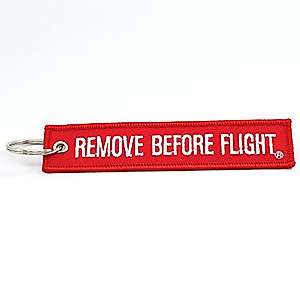 Rotary13B1 Remove Before Flight Key Chain - 5 Pack Red with White Letters