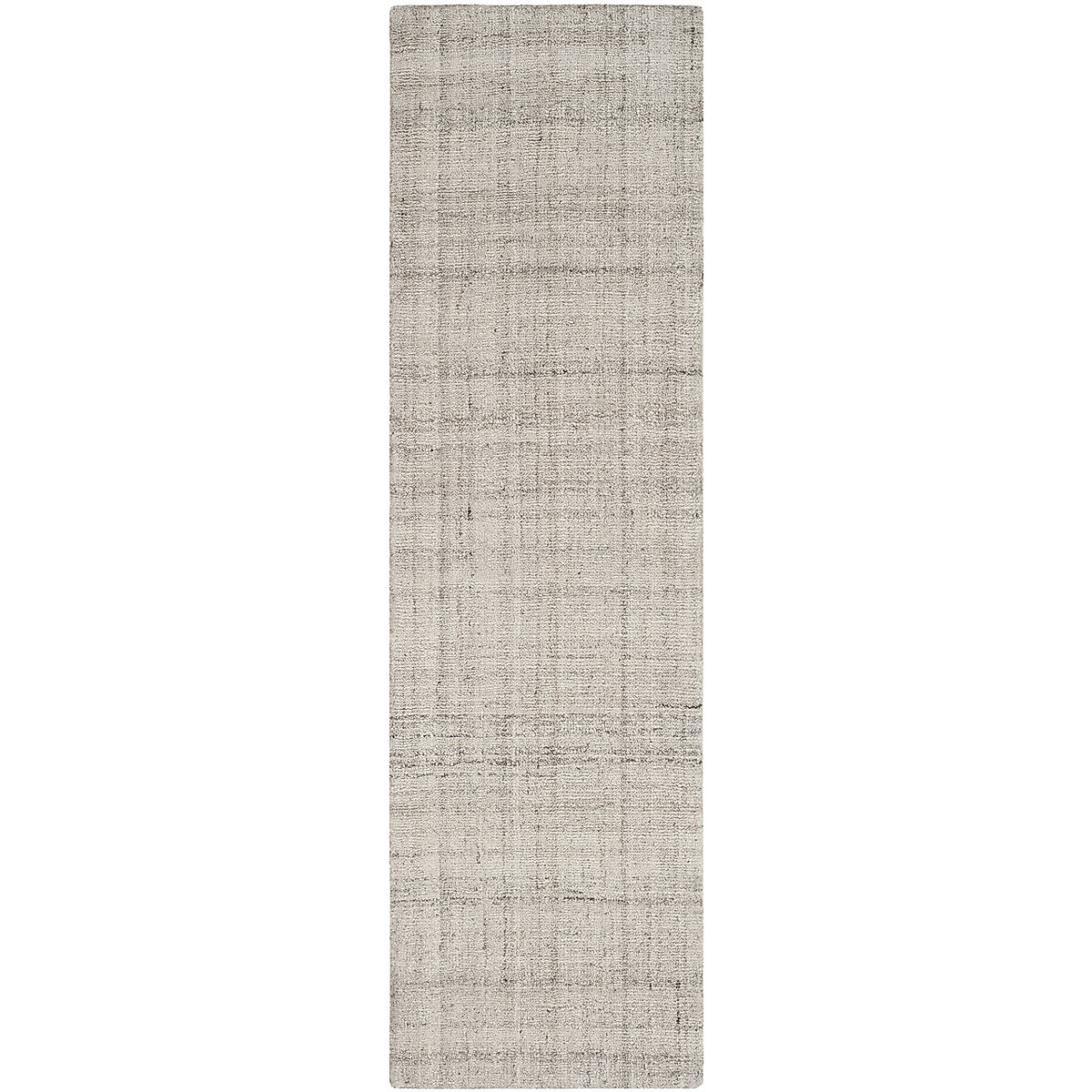 SAFAVIEH Abstract Collection Runner Rug - 2' x 12', Light Grey, Handmade Wool & Viscose, Ideal for High Traffic Areas in Living Room, Bedroom (ABT141E)