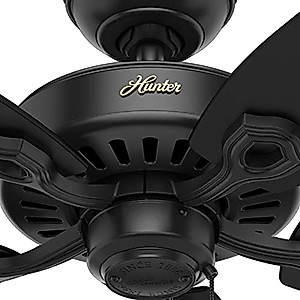 Hunter Fan Company 53243 Builder Elite Indoor Ceiling Fan with Pull Chain Control, 52", Matte Black