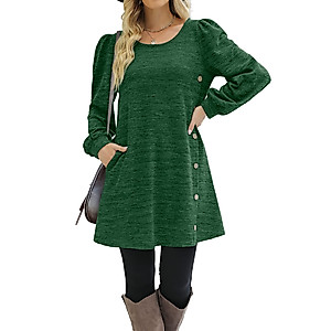 XIEERDUO Womens Long Sleeve Dresses Christmas Sweater Dress For Leggings Tunic Xmas Green S