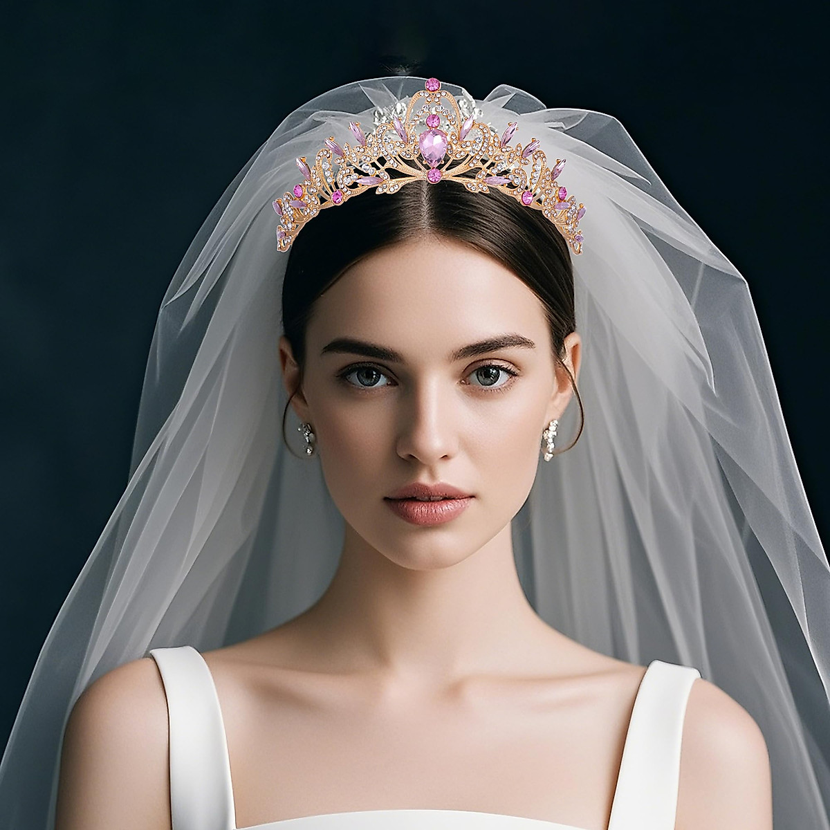 Kamirola Crystal Crowns and Tiaras Headband for Girl or Women Birthday Party Wedding Prom Bridal Christmas Valentine