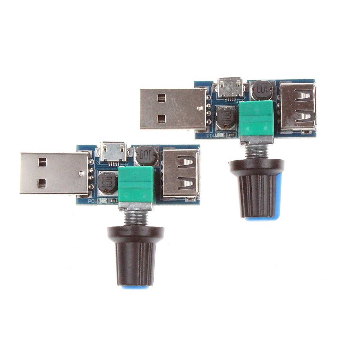 NOYITO 5V USB Fan Stepless Speed Controller Regulator with Switch Speed Module DC 4-12V to 2.5-8V 5W （Pack of 2）