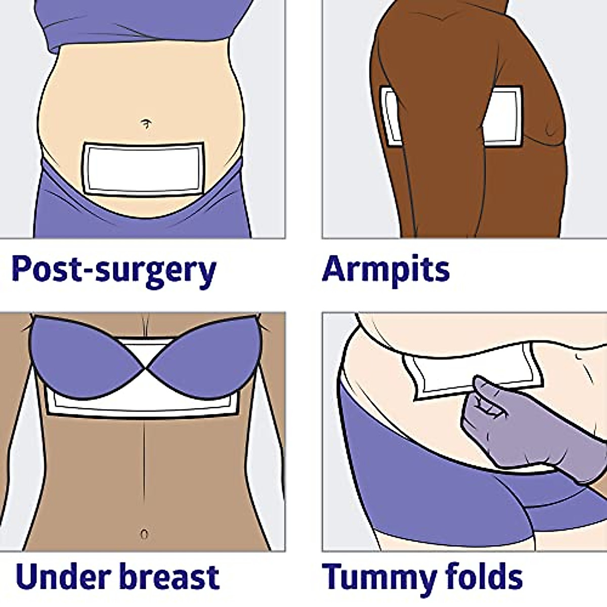 Medline Skinfold Dry Sheet, Skin Moisture Management, Soft, Non-Chafing, Pre-Cut & Ready to Use, 6" x 14" (10 Count)