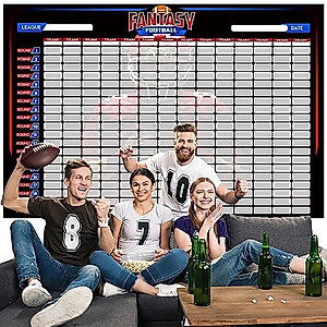 Esjay Fantasy Football Draft Board 2023-2024 Kit, Extra Large with 800+ Player Stickers, Fantasy Draft Board 6ft x 4ft - 14 Teams 20 Rounds, Includes 2023 Top Rookie