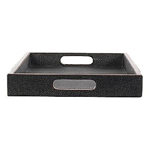Graphite Sting Tray — Large — by Alice Lane Home Collection — Striking Graphite Color — Decorative Tray — Coffee Table, Office — Opposing Open Handles