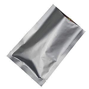 MITOB Silver Mylar Bags Pure Aluminum Foil Flat Food Storage Bag 3.9 Mil Open Top Heat Sealing Vacuum Pouch for Coffee Beans Candy with Tear Notch (100, 3.94x5.91 inch)