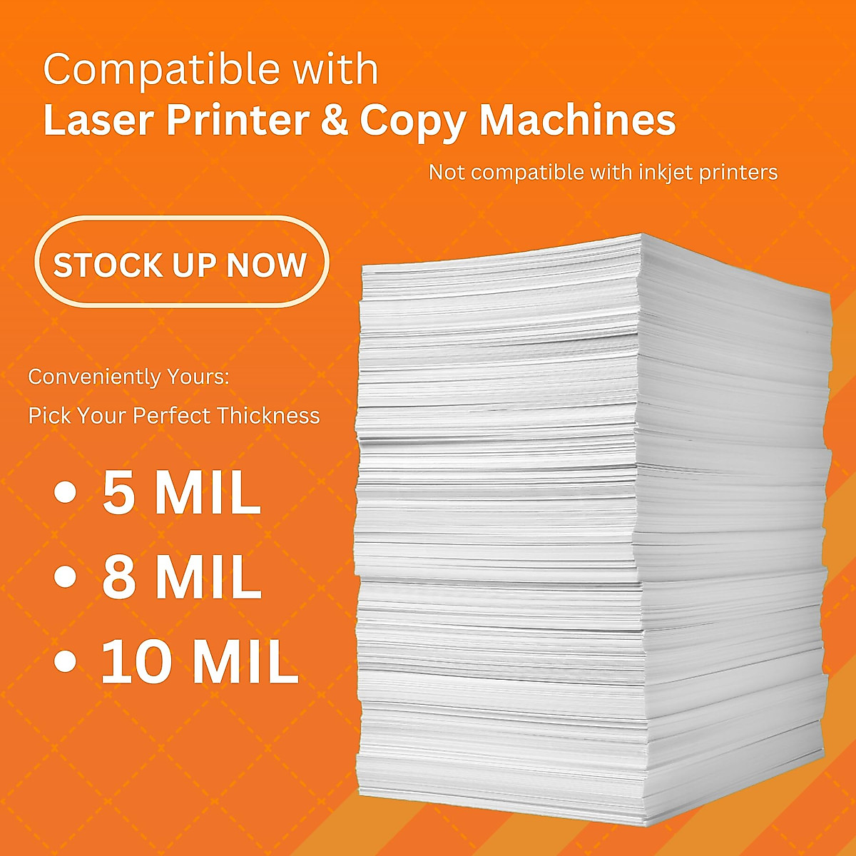 TerraSlate Waterproof Laser Printer Paper – 8 MIL 8.5"x14", 100 Sheets, White – Tear & Smudge Proof, Heavy-Duty for Outdoor Use, Ideal for Printing, Copying & More