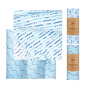 Malabar Baby Organic Swaddle Blanket Set, Luxurious Cotton Muslin Blankets for Girls Boys, Baby Receiving Swaddles for Newborns Infants, 2 Pack Shades of Blue