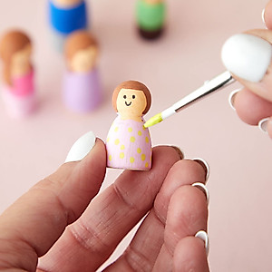 Juvale Set of 50 Unfinished Wood Peg Dolls Family, Wooden People for Crafts, Dollhouse Figures (5 Sizes)