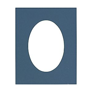 CountryArtHouse Steel Blue Acid Free 8x11 Oval Picture Frame Mat with White Core Bevel Cut for 6x9 Pictures - Fits 8x11 Frame - Pack of 1 Matboard