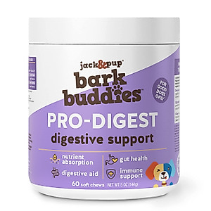 Jack&Pup Bundle - Bully Sticks + Pro-Digest Supplements | 6-Inch Odor Free [Thick Size] Bully Sticks (5 Pack) | Pro-Digest Probiotics for Dogs (60 Chews)