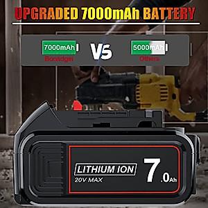Upgraded 2Pack 7.0Ah 20V Battery Replacement for Dewalt 20V Max Battery Lithium-ion Battery Compatible 20V Battery DCB200 DCB203 DCB204 DCB180 DCD740 Dewalt 20 Volt Cordless Tools Replacement Battery