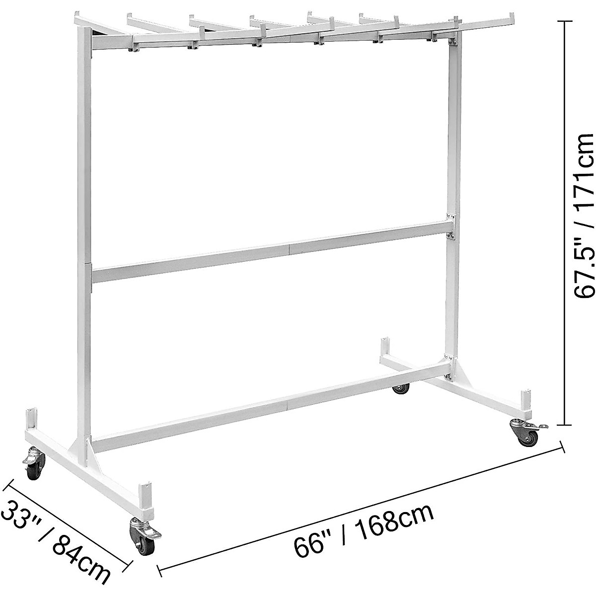 VEVOR Folding Chair and Table Cart 750lbs Capacity Combo Cart for 42 Chairs and 12 Tables Steel Frame Folding Chair Racks for Storage Swivel Wheels Folding Chair Storage with Steel Rope