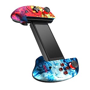 ipega-PG-9083B Wireless 5.0 Smart PUBG Mobile Game Controller Retractable Game Gamepad for iOS(iOS 11-13.3)/Android Mobile Smartphone Tablet (Red-Blue)