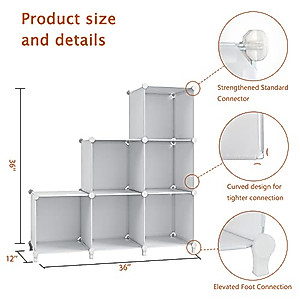 GIMTRR Closet Organizers and Storage, 6 Cubes Storage Organizers, Portable Closet Storage Shelves, Cubby Closet Storage Cabinet Shelf, Bookcase Bookshelf for Kids Room, Bedroom, Office, White