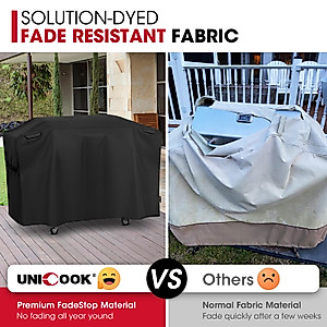Unicook 28 Inch ProSeries Griddle Cover for Blackstone, Flat Top BBQ Grill Cover for Outdoor Grill, Heavy Duty Waterproof Cooking Station Protector with Sealed Seam, 60 Inch, Black