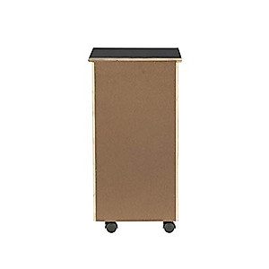 Linon Six Drawer Rolling Storage Corinne Cart, Black 6