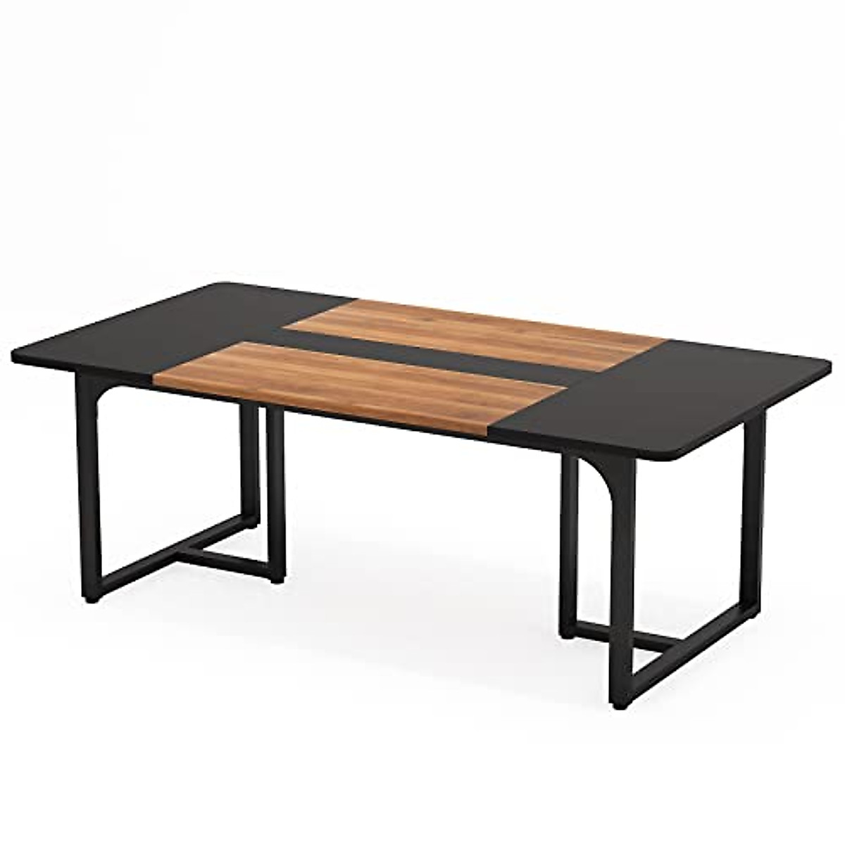 Tribesigns 70.86" Executive Desk, Large Office Computer Desk with Strong Metal Frame, Wooden Workstation Business Furniture, 8 People Rectangle Conference Table for Home Office