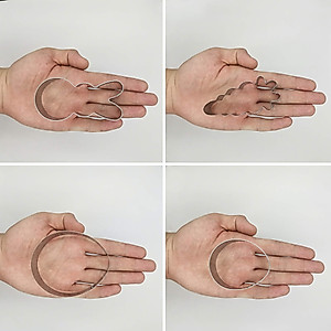 Bonropin Large 4PCS Bunny Rabbit Cookie Cutters Set With Bunny,Carrot,Large Egg,Middle Egg.