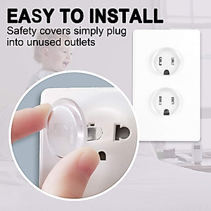 10Pack Child Safety Cabinet Locks Set Baby Proofing Strap Latches Locks(with 6pcs Spare Adhesive) Used for Safety Drawer Cupboard Oven Refrigerator Toilets Seat Fridge & 10Pcs Clear Outlet Plug Cover