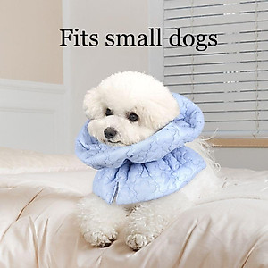 THAIN Soft Cat Recovery Protective Collar After Surgery-Adjustable Cat Cone Alternative, Lightweight Waterproof Fasteners Print Collars for Cats Kittens Puppies (S Purple)