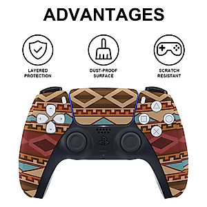 Navajo Native American Pattern 3pcs Whole Body Decal Cover Sticker for PS5 Digital Edition for PS5 Console and Controller