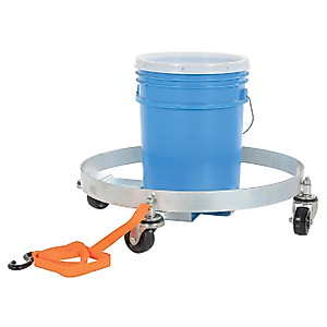 Vestil DRUM-QUAD-H Multi-Purpose Drum Quad Dolly, Bright Zinc Finish, 900 lbs Capacity