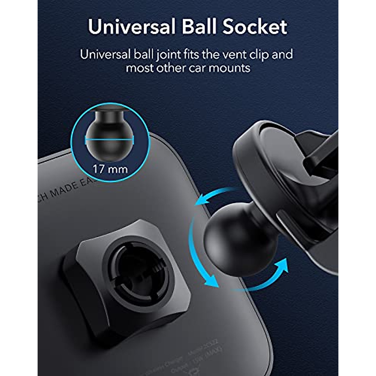 ESR Magnetic Wireless Car Mount Charger (HaloLock), Compatible with MagSafe Car Charger, Air Vent Car Phone Holder for iPhone 14/13/12 Series, Car Accessories, Fast Charging, Strong Magnets, Black