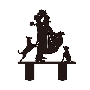 Wedding Cake Topper,Dog Funny Mr & Mrs, Bride and Groom Wedding Party Decoration —Dogs