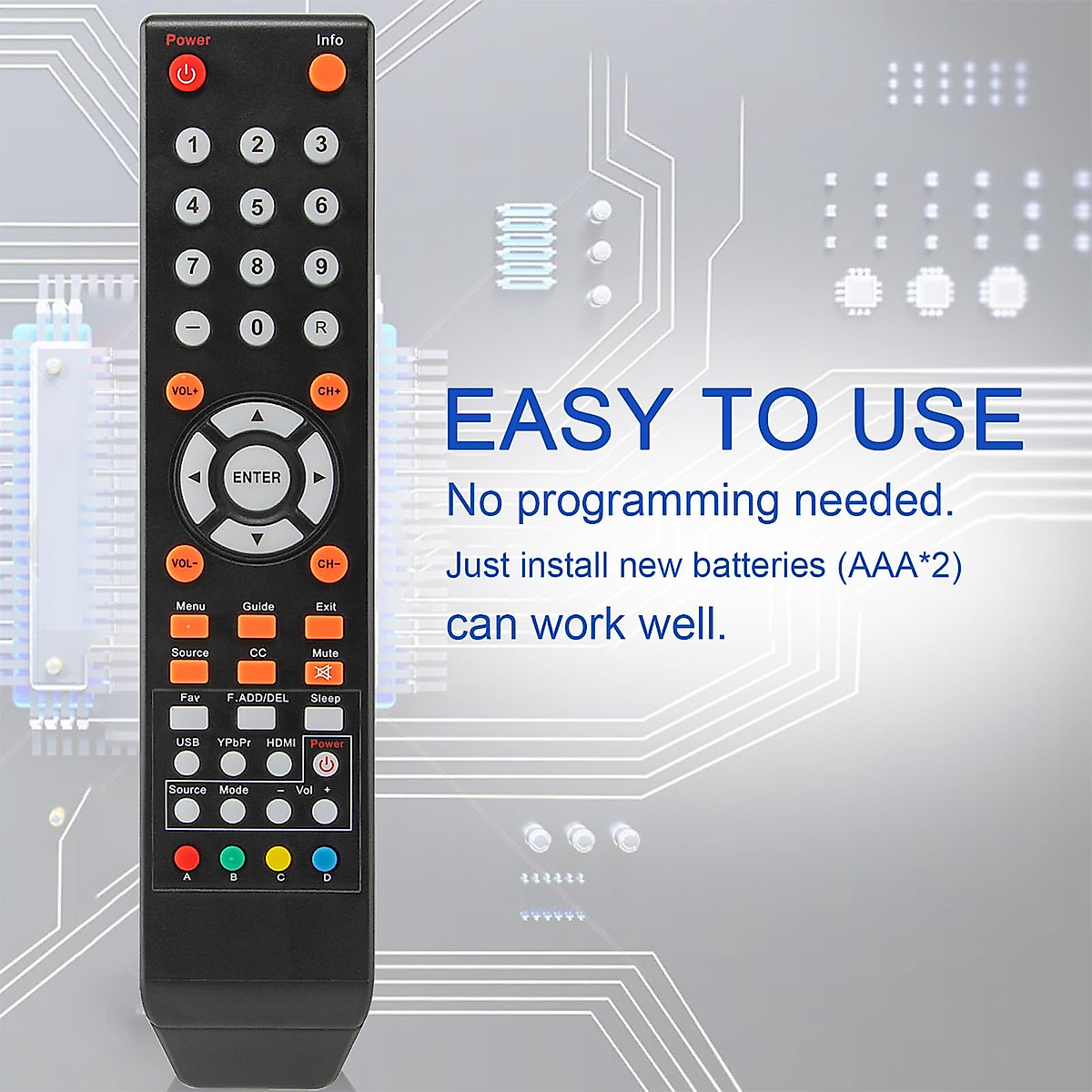 Universal Replace Remote Control 8142026670003C Fit for All Most Sceptre TV LED HDTV LCD Remote