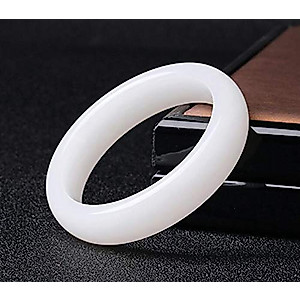 China Natural White Nephrite Jade Bracelets Bangle 52-64mm with Gift Box Free (61-62mm)