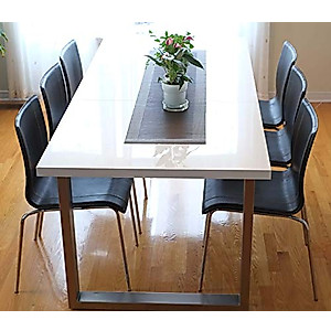 Inspirer Studio® Roman Extendible Dining Table Pedestal Table MDF High-Gloss White (Table ONLY)