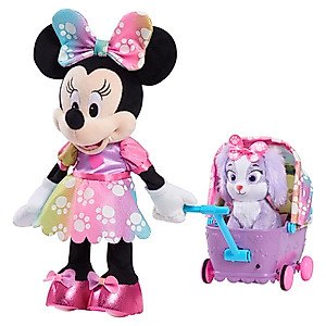 Just Play Disney Junior Minnie Mouse Waggin’ Wagon Lights and Sounds Feature Plush, Kids Toys for Ages 3 Up