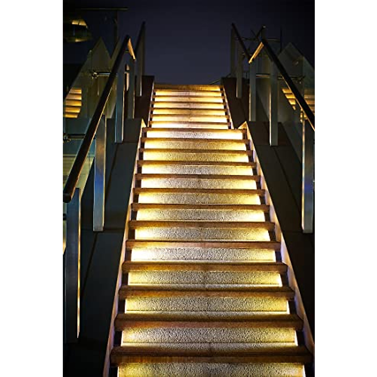 ZONGXFF LED Solar Stair Light, Outdoor Step Light, Solar Step Light Outdoor Waterproof, Wiring-Free, Automatic on/Off, Warm White 2-Piece Light All Night for Garden Driveway