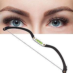 Eyebrow Ruler,Eyebrow Line Marker Ruler,Eyebrow Mapper with Strings,Bow Mapper Tool with Mapping Thread Positioning Liner Sponge Measure Marker Ruler Tool(black)